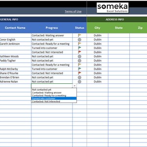 Lead List Excel Template Customer Follow Up Printable | Etsy