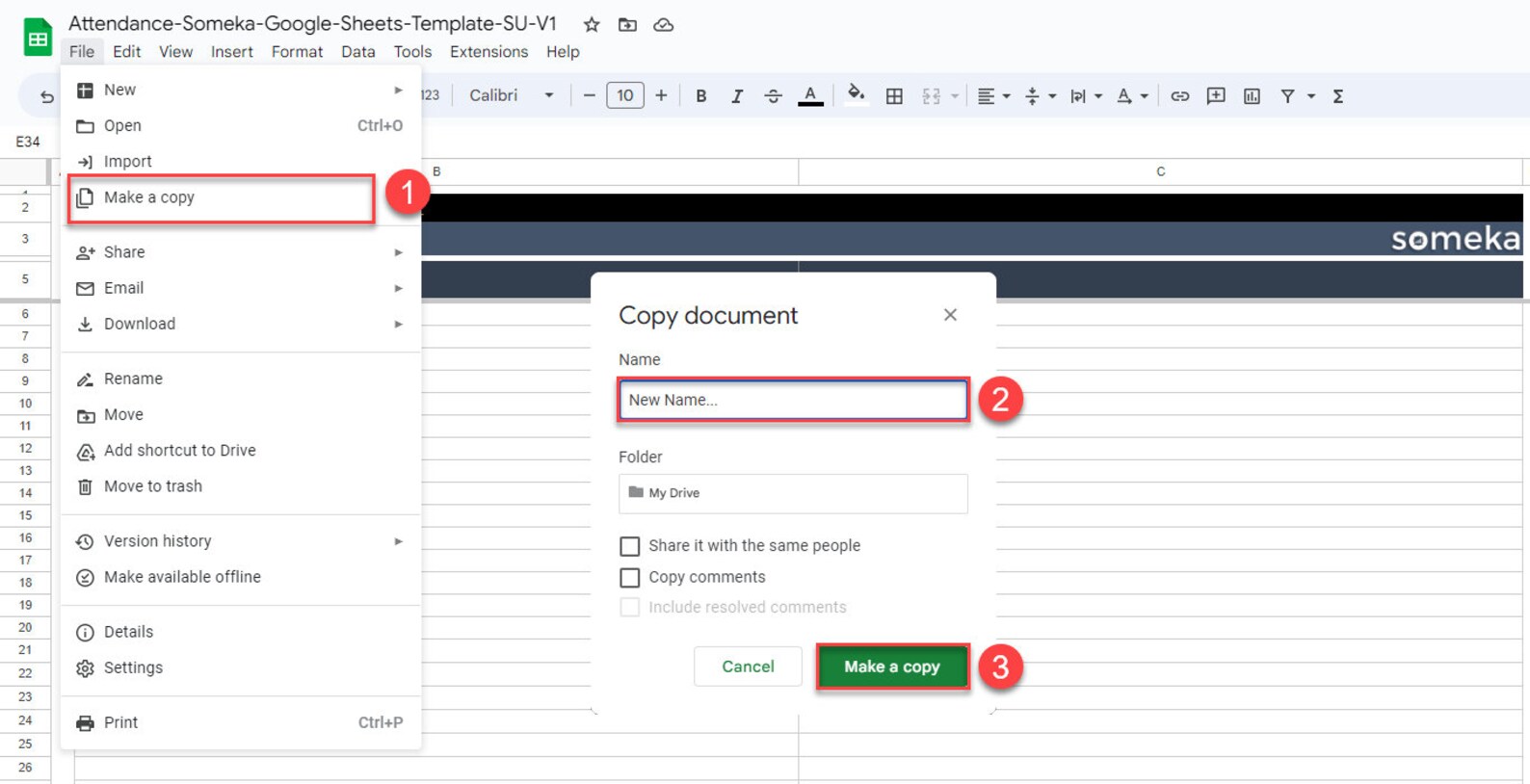 Monthly Attendance Tracker | Google Sheets Template, Printable Sheet - Etsy