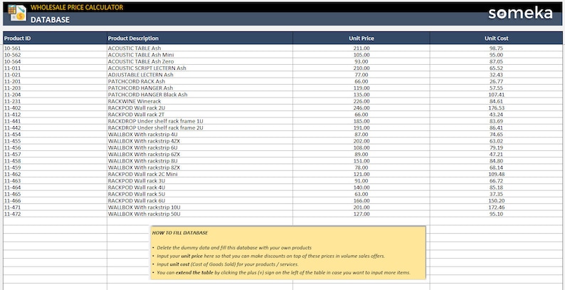 Wholesale Price Calculator Excel Template | Create Price List - Etsy