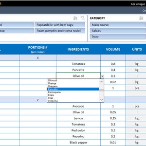 Food Cost Excel Template: Restaurant Recipe Calculator - Etsy