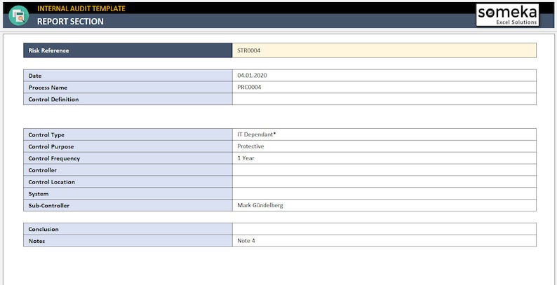Internal Audit Excel Template: Audit Dashboard & Report - Etsy