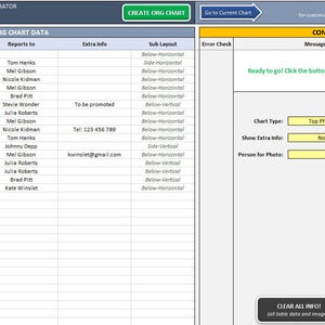 Automatic Org Chart Maker: Excel Template With Photos (ready to Print ...