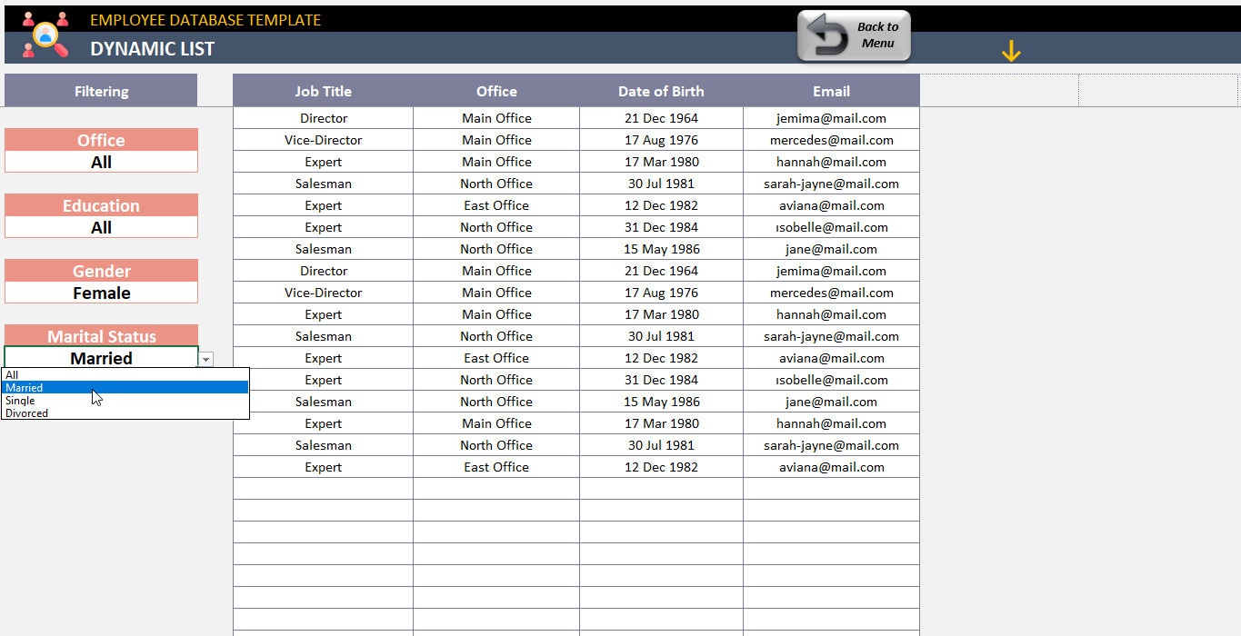 Employee Database Template In Excel