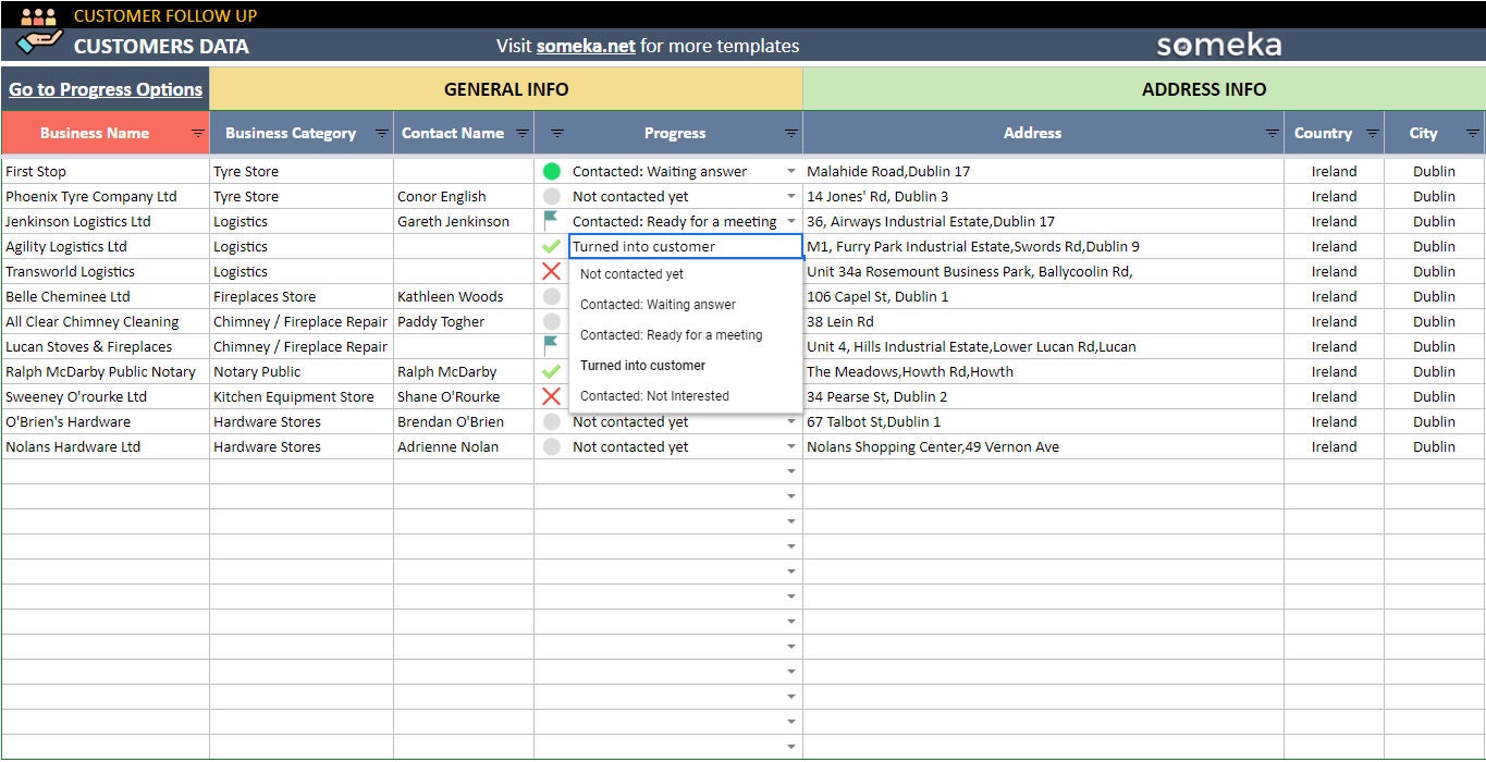 Customer Follow up | Google Sheets Template | Lead Tracker for ...