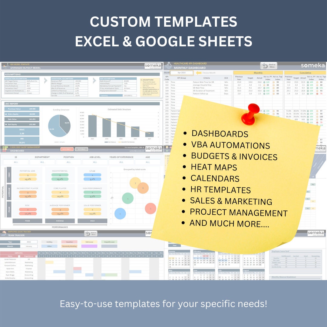 Custom Excel Templates | Custom Google Sheets Templates | Custom ...