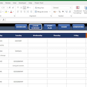 Student Study Plan Excel Template | School Worksheets | Excel Template ...