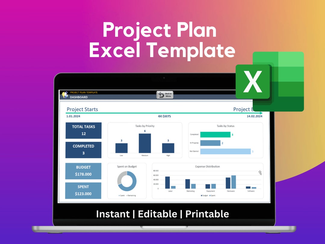 Project Plan | Excel Template | Gantt Chart Maker | Task Management ...