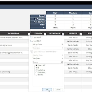Issue Tracker Excel Template to Track Project Management Excel Planner ...