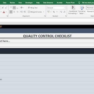 Quality Control Checklist | Excel Template | QA Checklist | Printable ...