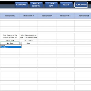 Student Study Plan Excel Template School Worksheets Excel - Etsy