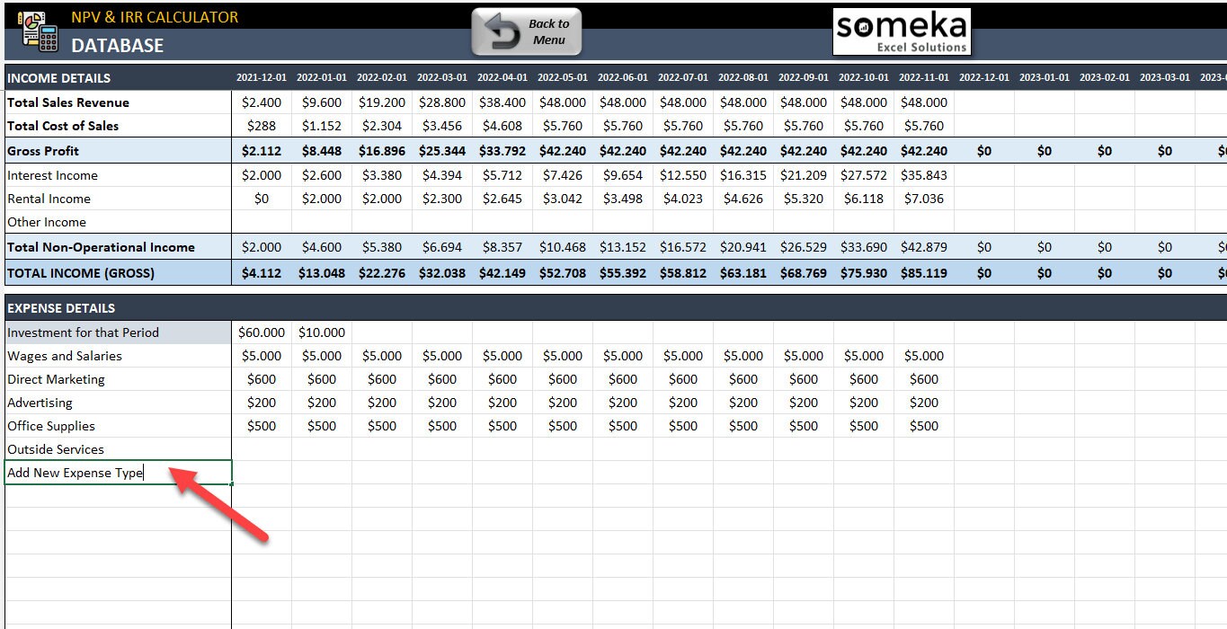 Plantilla Excel Calculadora Irr