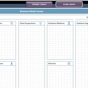 Business Model Canvas Excel Template: Strategic Planning Tool - Etsy