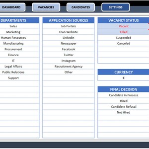 Recruitment Tracker Excel Template | Recruit Track Dashboard | Hiring ...