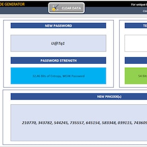 Random Password and Pincode Generator | Password Generator | Excel ...