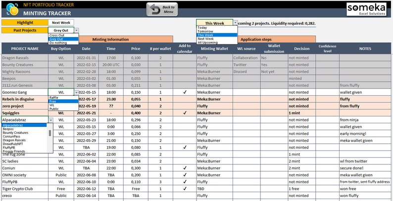 NFT Wallet Tracker Excel Template Excel Template Manage Your ...