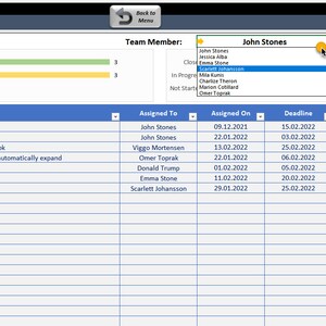 Team to Do List Excel Template: Task Tracker & Dashboard - Etsy