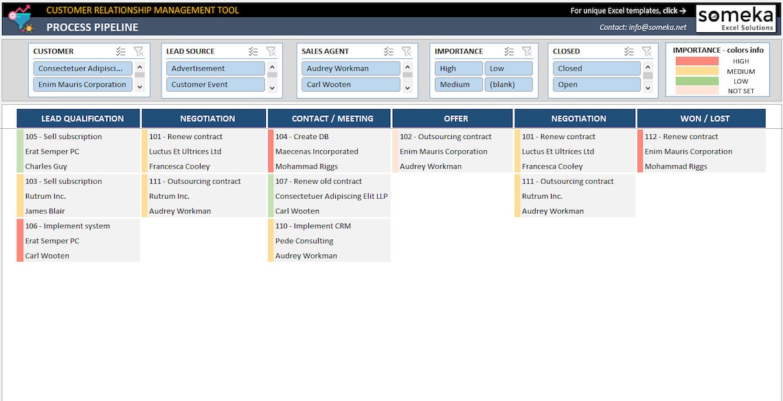 Crm Excel Template Customer Relationship Management Database Etsy