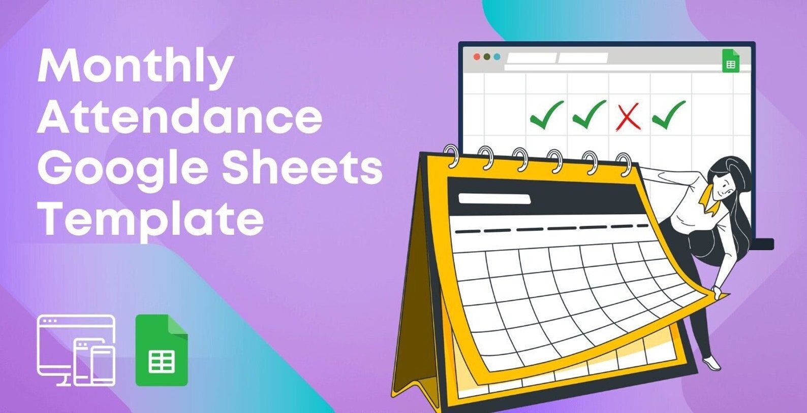 Monthly Attendance Tracker | Google Sheets Template, Printable Sheet - Etsy