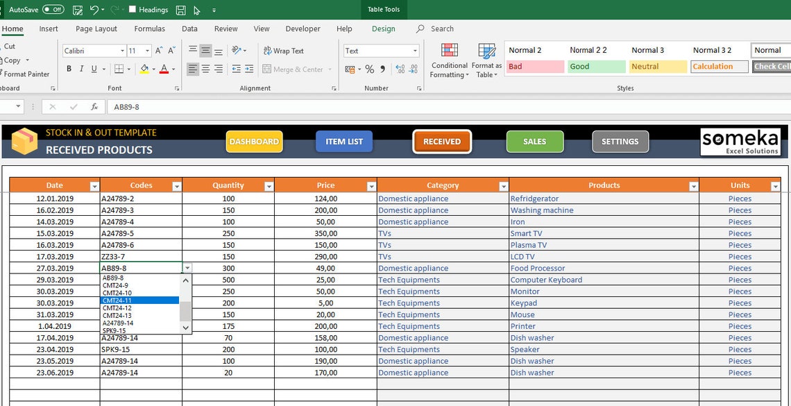 Stock Inventory Tracker: Excel Template for Inventory Management - Etsy