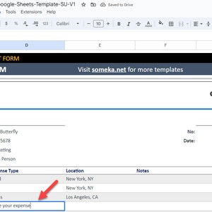 Expense Reimbursement Form | Google Sheets Template | Expense Report ...