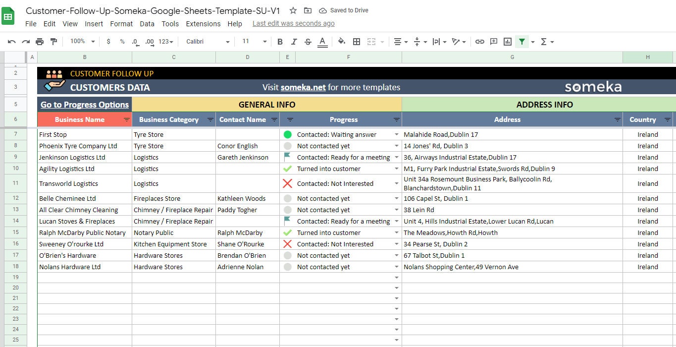 Customer Follow up | Google Sheets Template | Lead Tracker for ...