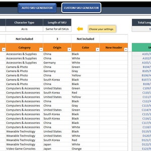 Excel SKU Generator | Excel Template | Creating Unique Codes | Stock ...
