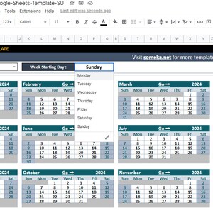 Dynamic Calendar | Google Sheets Template | Track Your Tasks and Events ...