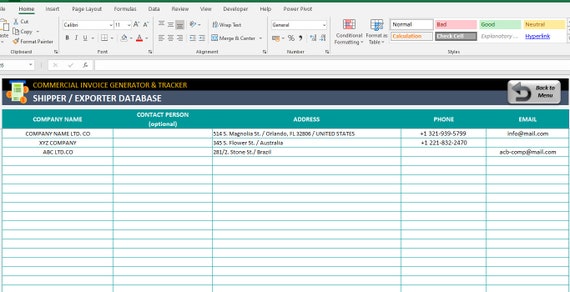 Excel Invoice Template With Database