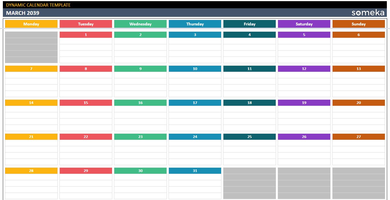 Dynamic Calendar Google Sheets Template Track Your Tasks and Events - Etsy