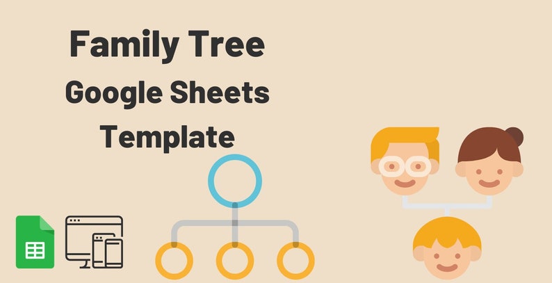 Family Tree Generator: Genealogy Chart, Google Sheets Template - Etsy
