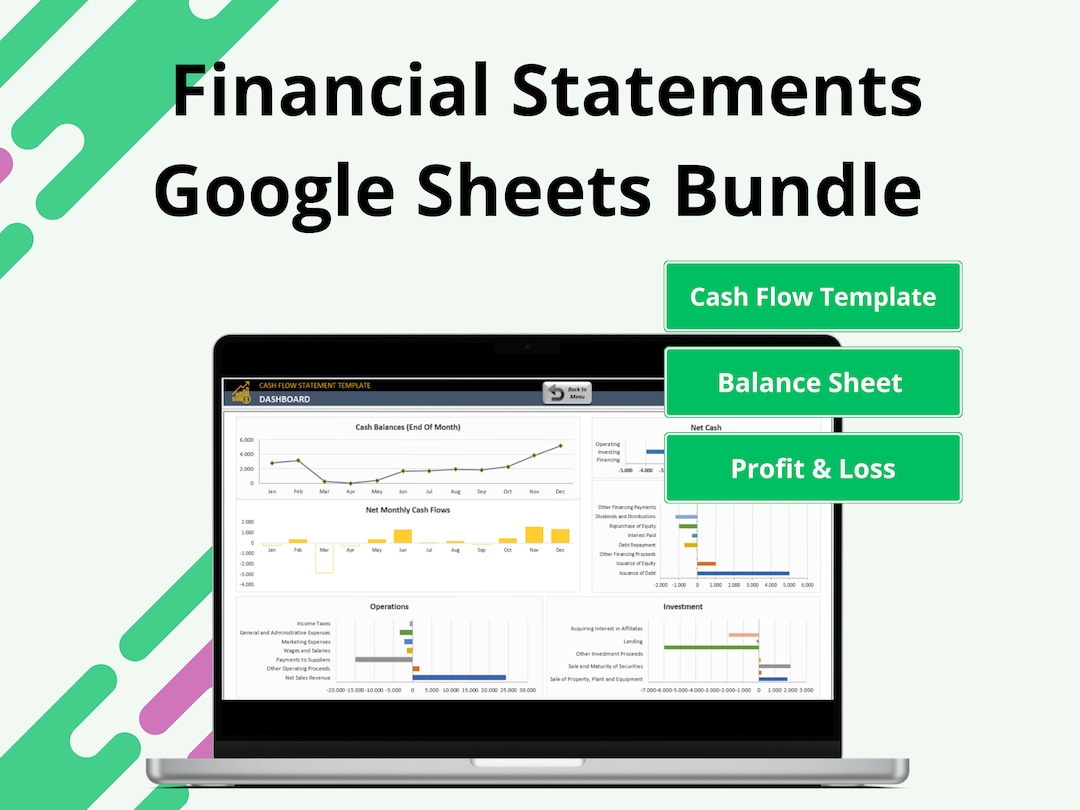 Financial Statements Google Sheets Templates Bundle - Etsy