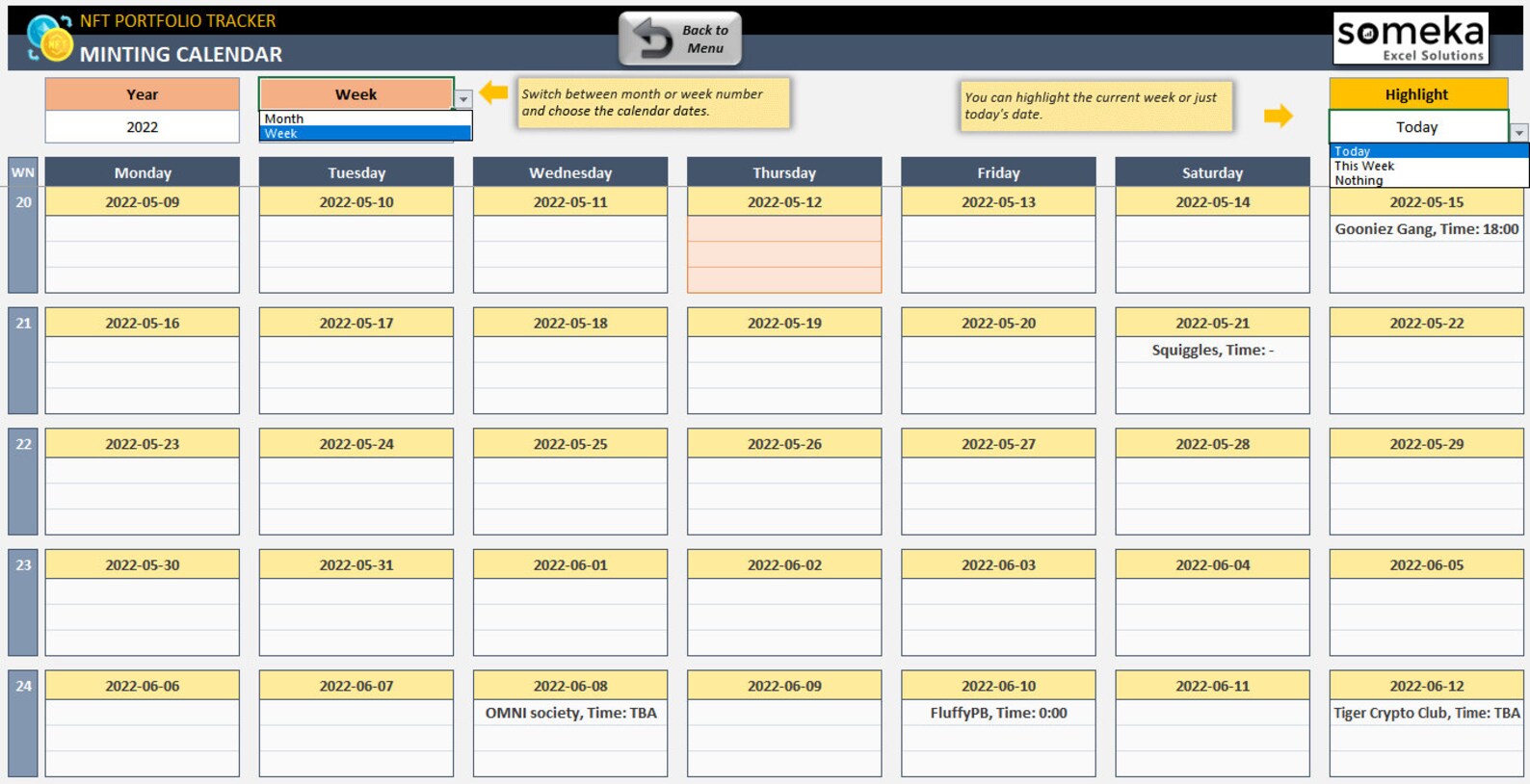 NFT Wallet Tracker Excel Template | Excel Template | Manage Your ...