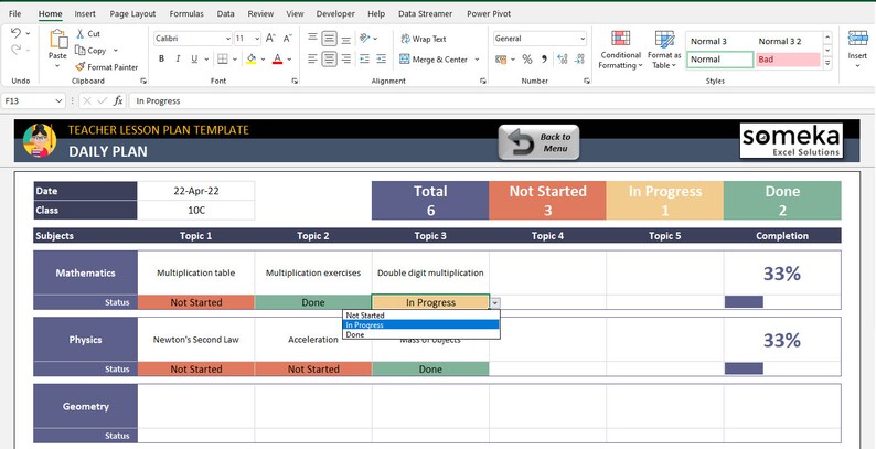 Teacher Lesson Plan Excel Template: Weekly & Daily Planner (digital) - Etsy