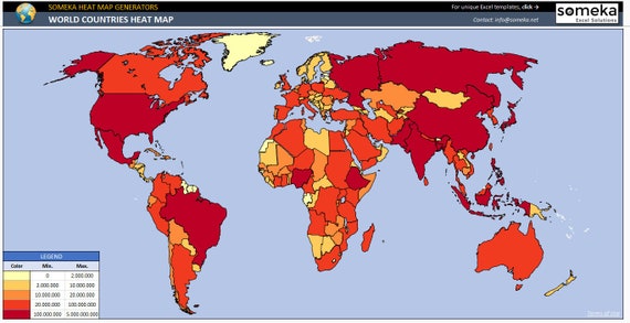 World Population Density Heat Map