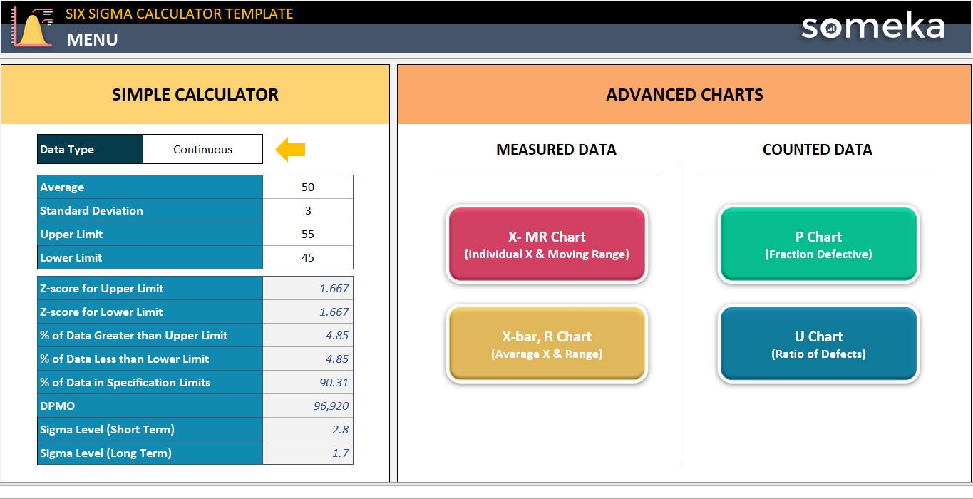 Process Capability Excel Template