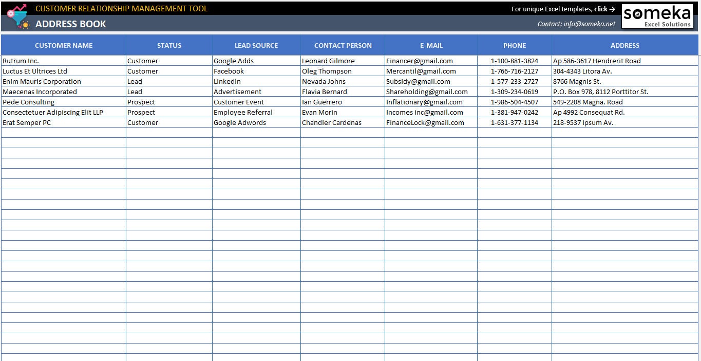 Crm Excel Template Customer Relationship Management Database Etsy