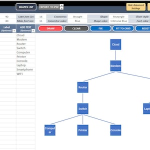 Network Diagram Excel Template | Diagram Creator | Network Diagram ...