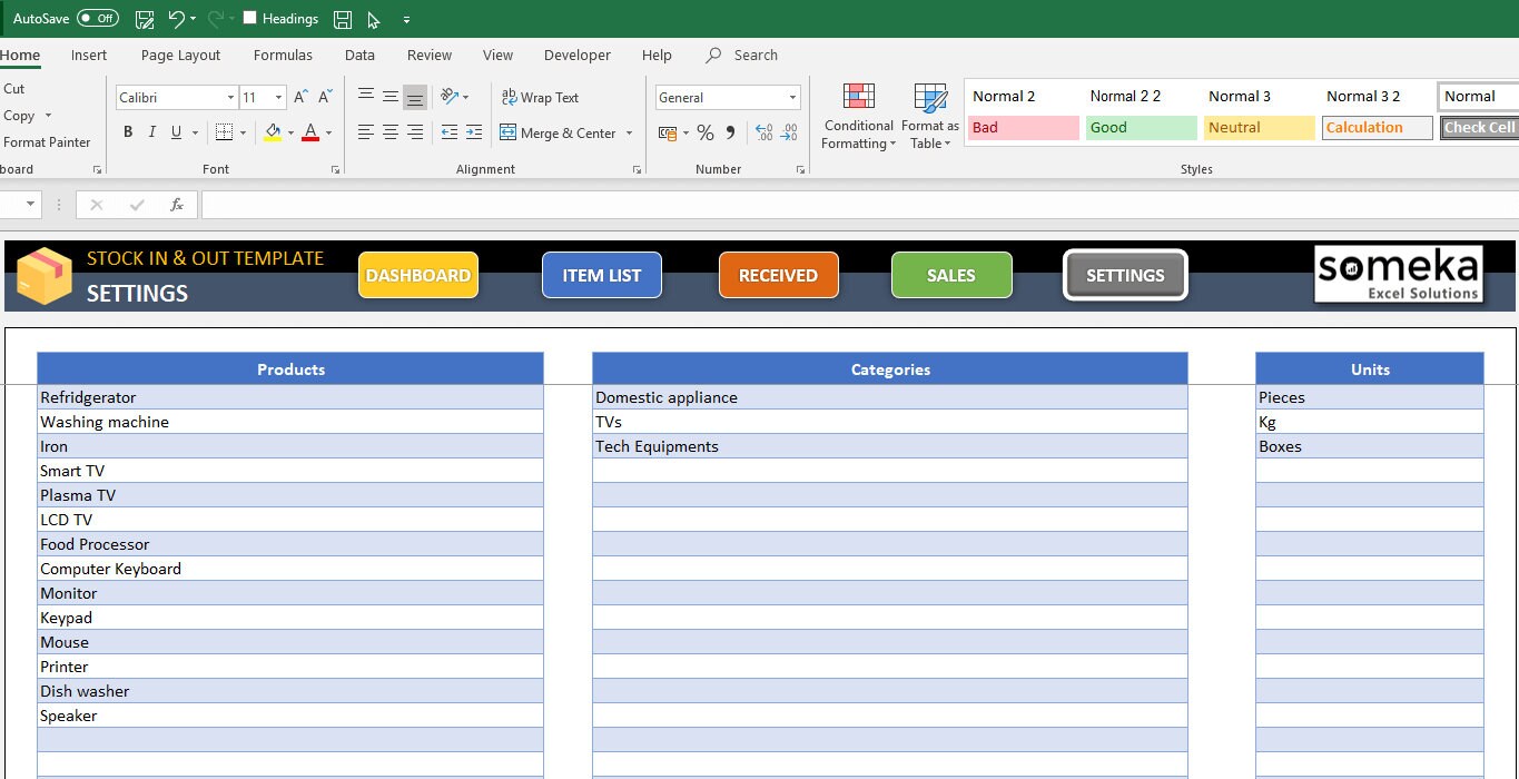 Stock Inventory Tracker: Excel Template for Inventory Management - Etsy