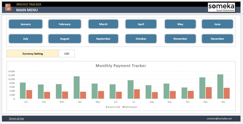 Invoice Tracker | Printable Spreadsheet | Invoice Spreadsheet ...
