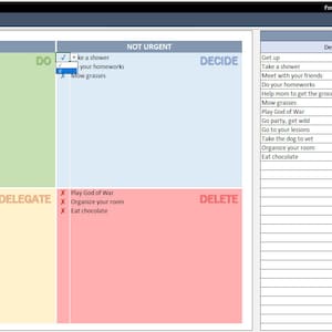 Eisenhower Matrix Excel Template: Task Priority Planner - Etsy