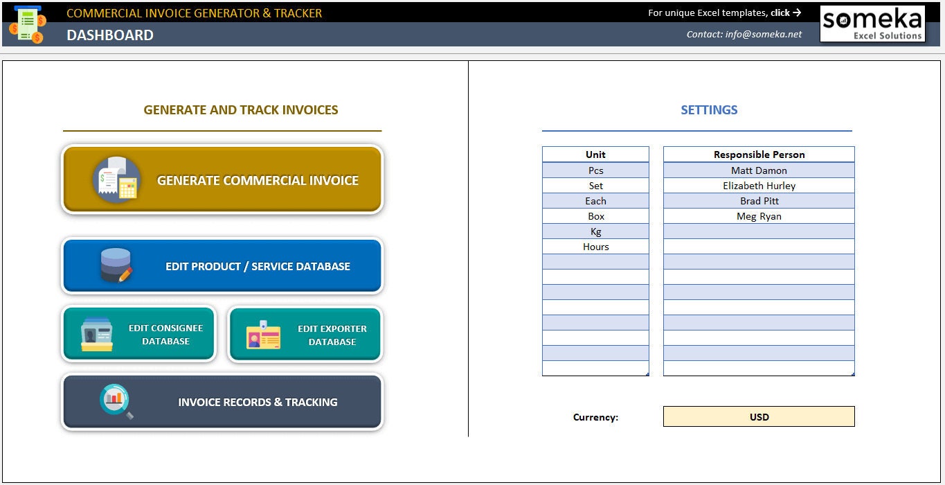 Commercial Invoice Tracker Excel Template | Invoicing Spreadsheet ...