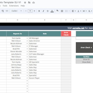 Org Chart Google Sheets Template | Organizational Chart Generator ...