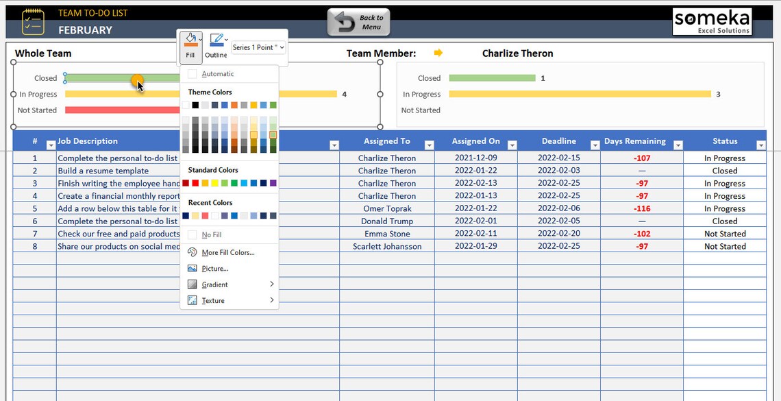  Team To Do List Template Excel Task Tracker Todo List Etsy