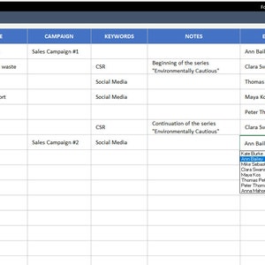 Content Calendar Excel Template: Social Media Planner - Etsy