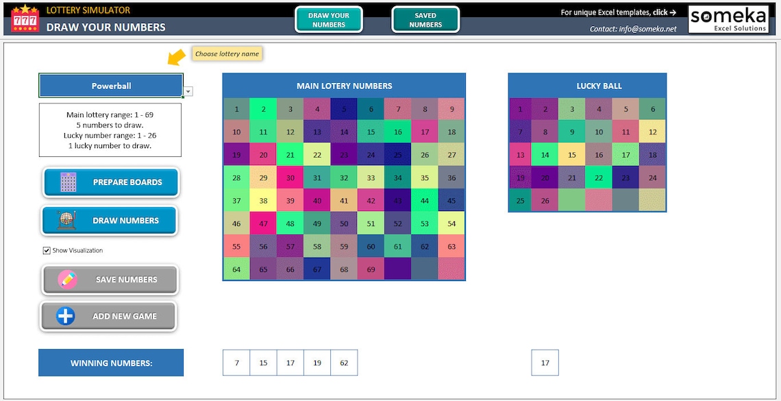 Lottery Simulator: Excel Template for Number Drawing - Etsy