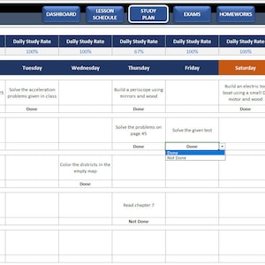 Student Study Plan Excel Template | School Worksheets | Excel Template ...