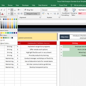 Force Field Analysis Template Excel Template Printable FFA Model ...