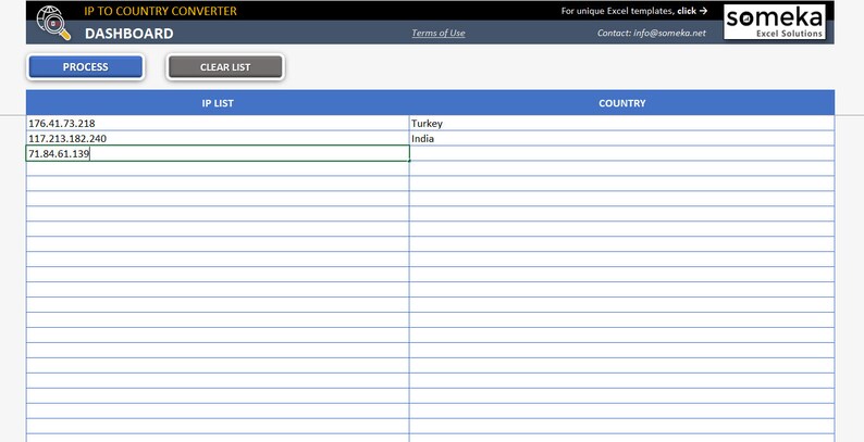 IP to Country Converter Spreadsheet Excel Template IP Location Finder ...