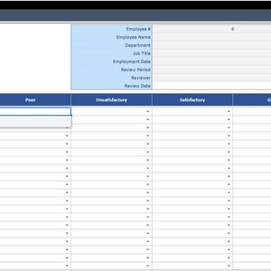 Employee Evaluation Google Sheets Template Performance Review Tool - Etsy
