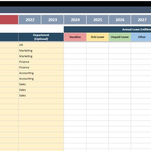 PTO Tracker Google Sheets Template: Employee Leave Calendar - Etsy